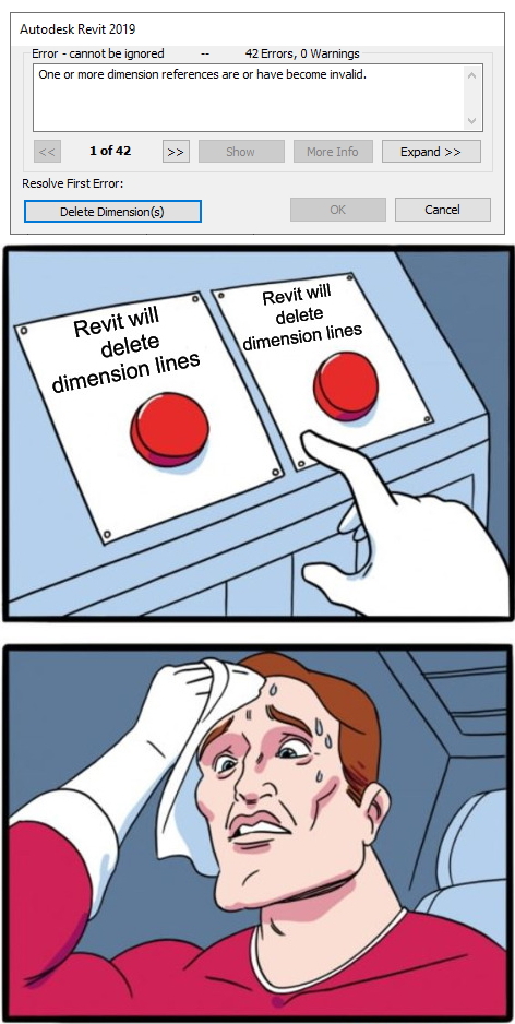 Engipedia meme revit warning will delete dimension lines Engipedia